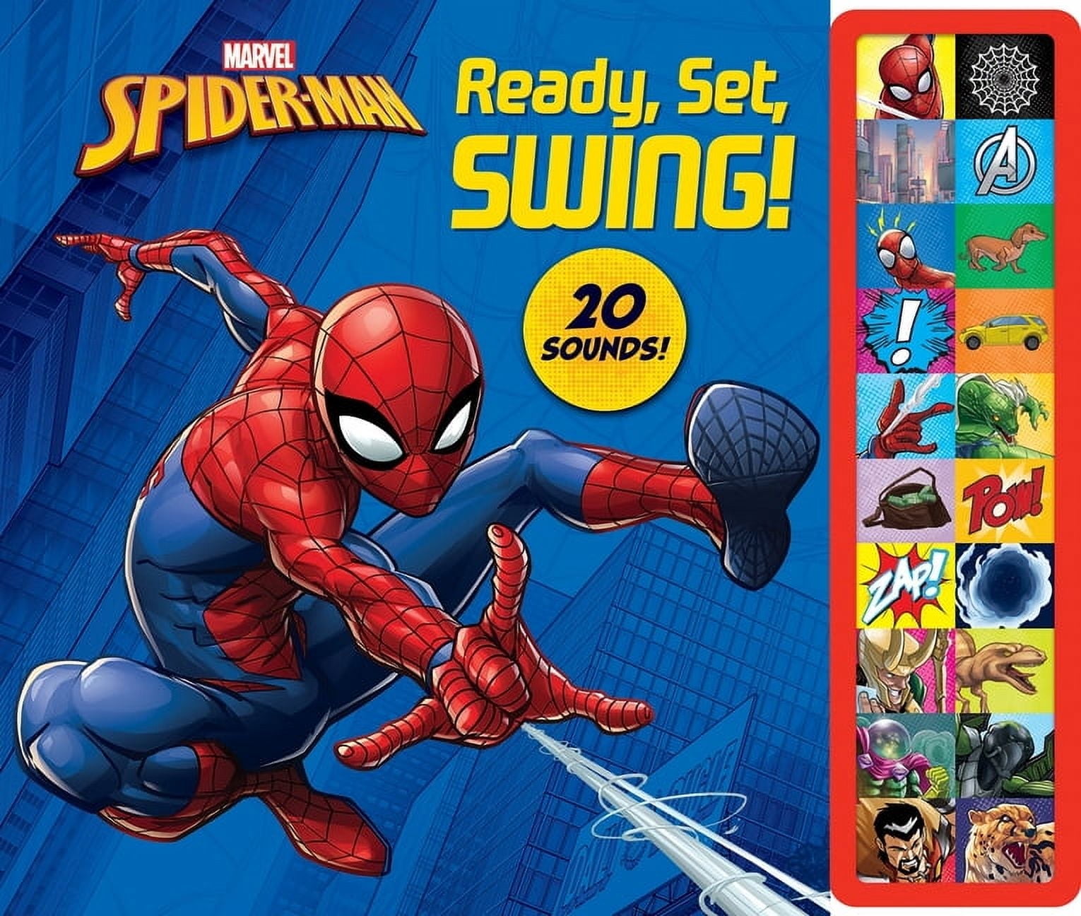 Marvel Spider-Man - Ready, Set, Swing! 20-Button Spidey Sound Book - PI ...