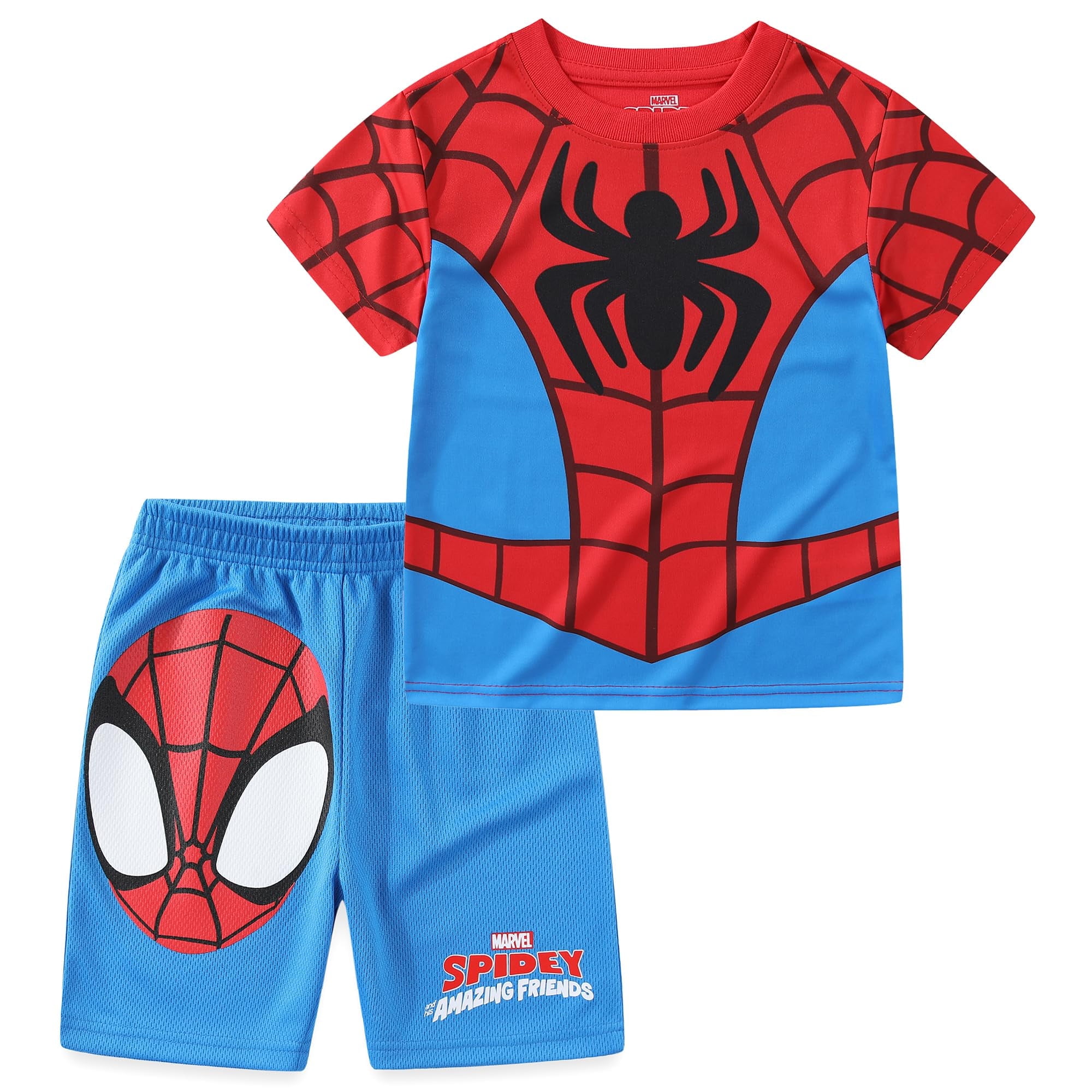 Marvel Spider-Man Short Sleeve T-Shirt and Shorts Set (Boys), 2 Piece ...