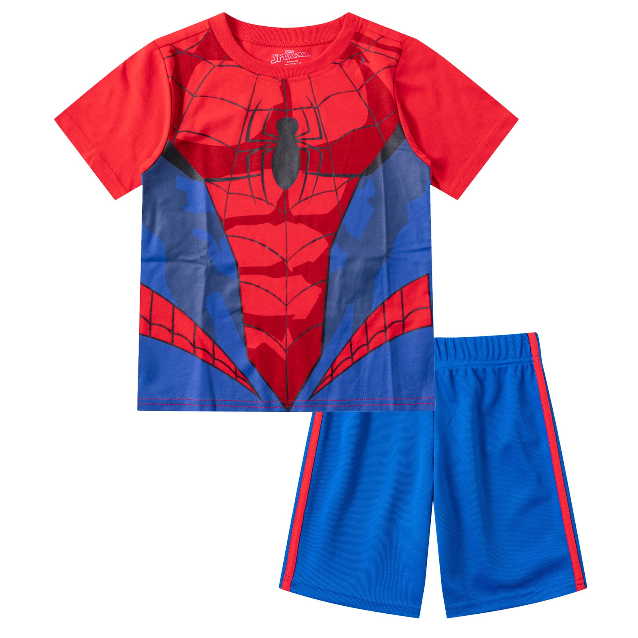 Marvel Spider-Man Short Sleeve T-Shirt and Shorts Set (Boys), 2 Piece ...