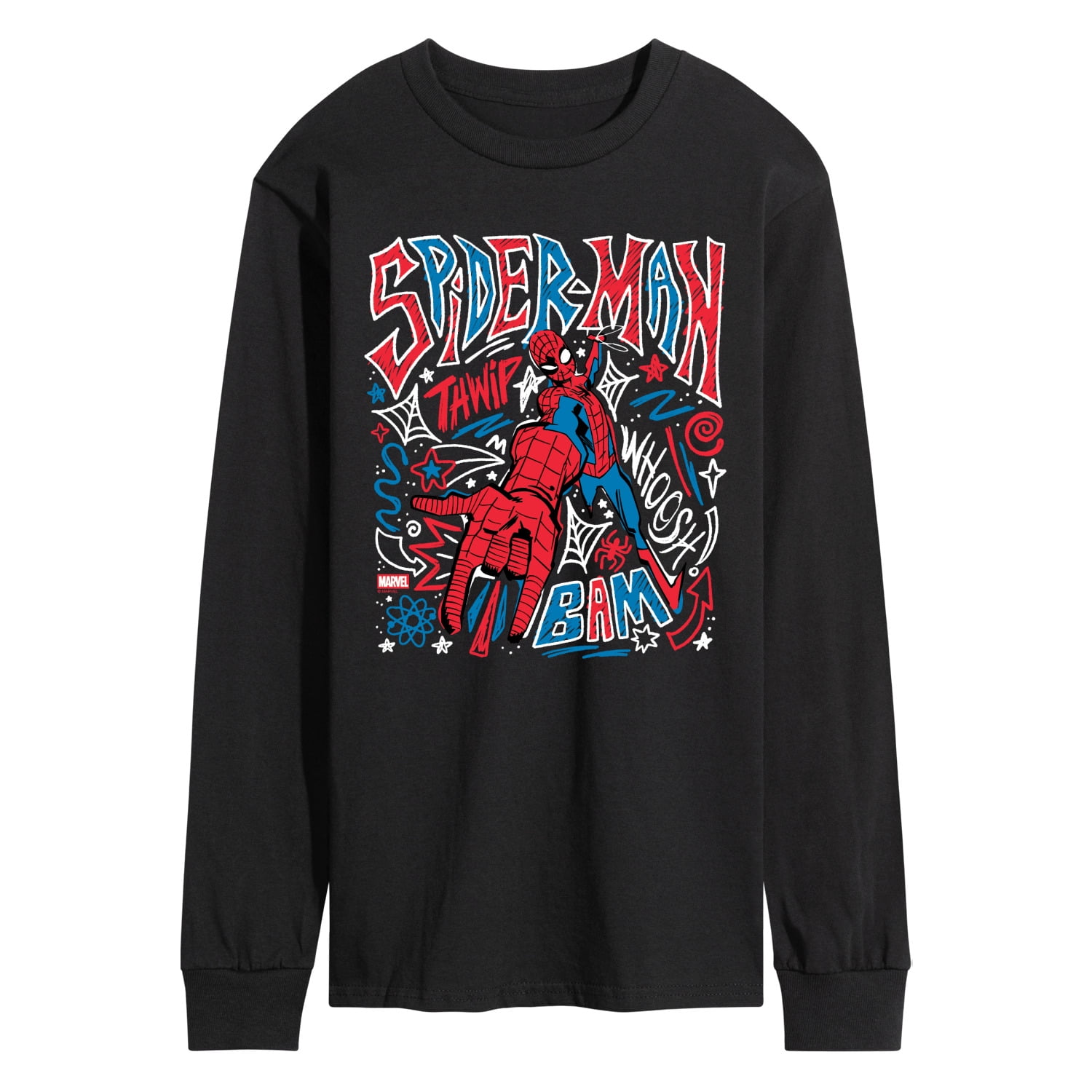 Marvel - Spider-Man Sketchy Doodles - Men's Long Sleeve Graphic T-Shirt ...