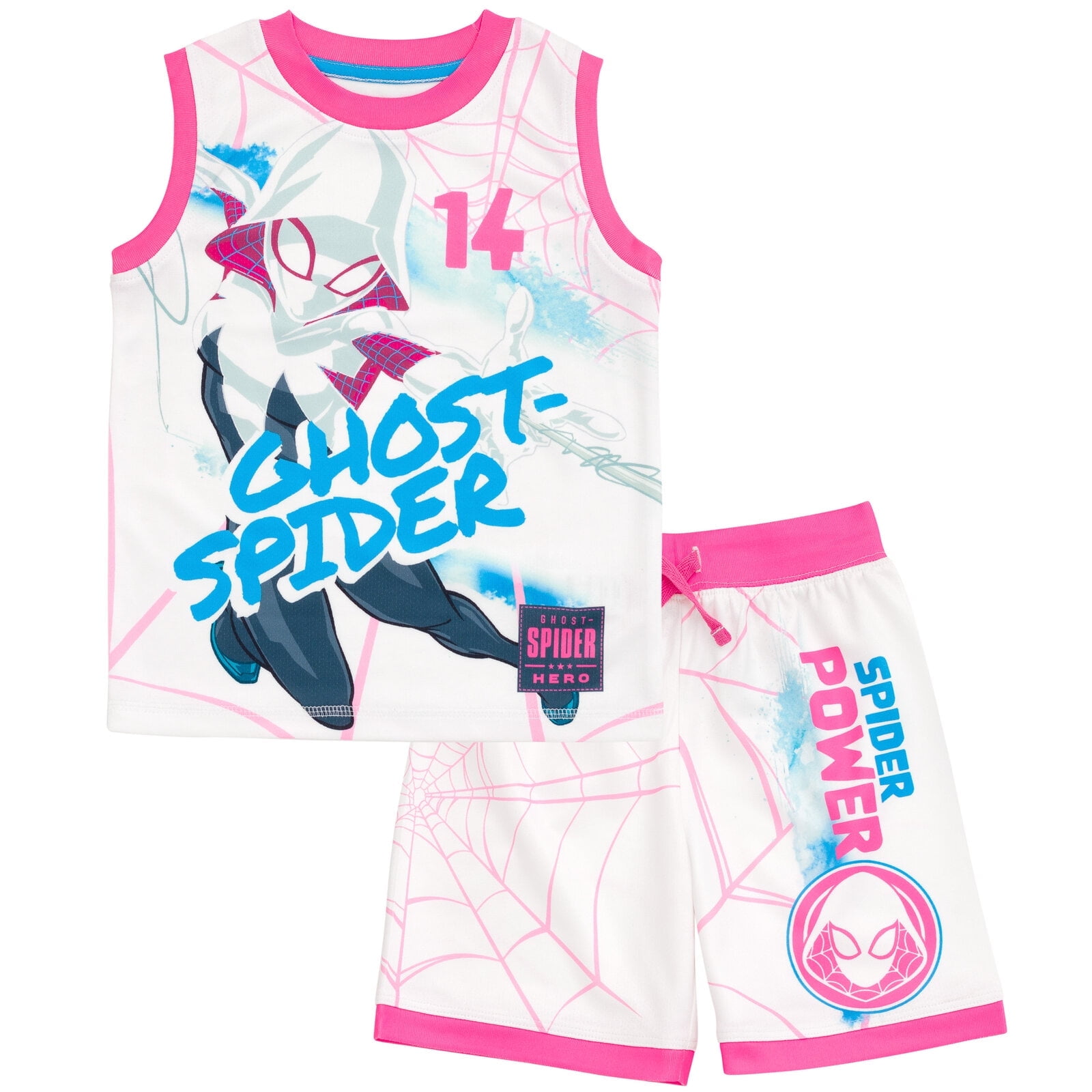 Marvel Spider-Man Spider-Gwen Ghost Spider Toddler Girls Tank Top and Bike Shorts Outfit Set ...