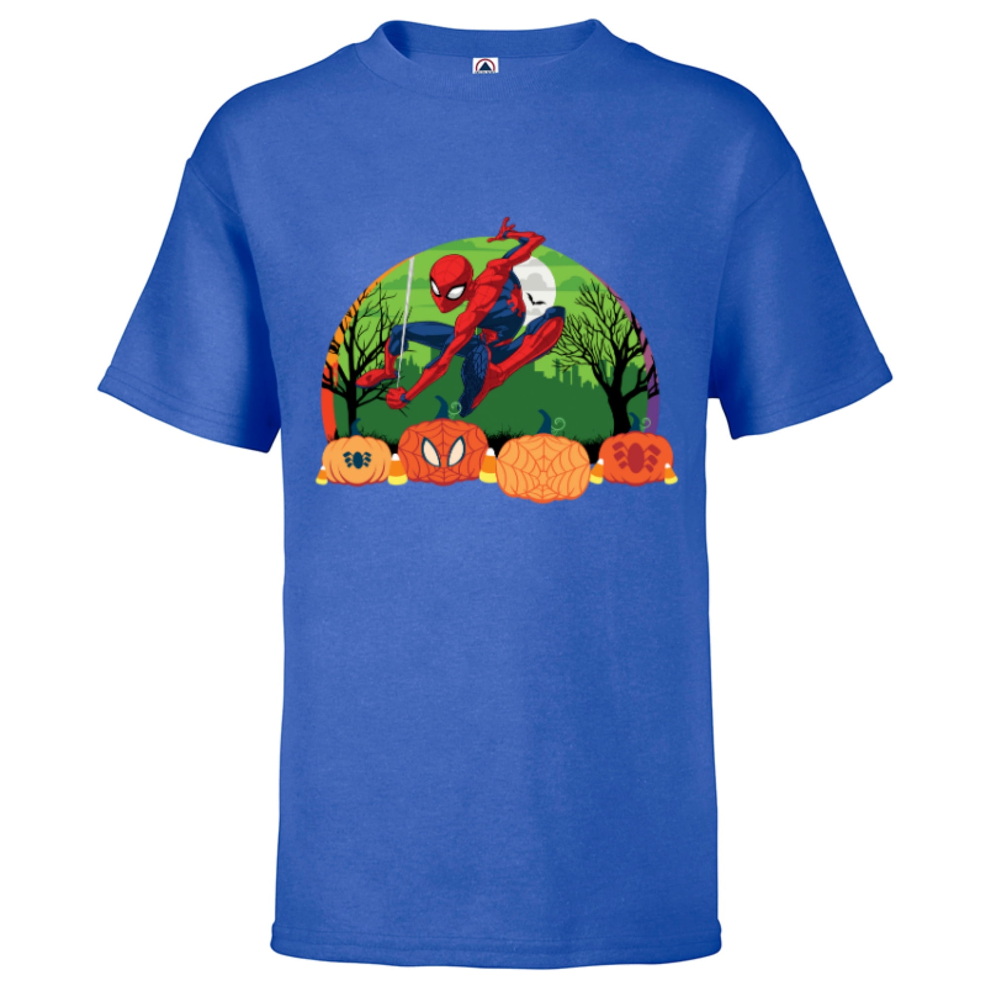 Marvel Spider-Man Spooky Halloween Night with Pumpkins - Short Sleeve T ...