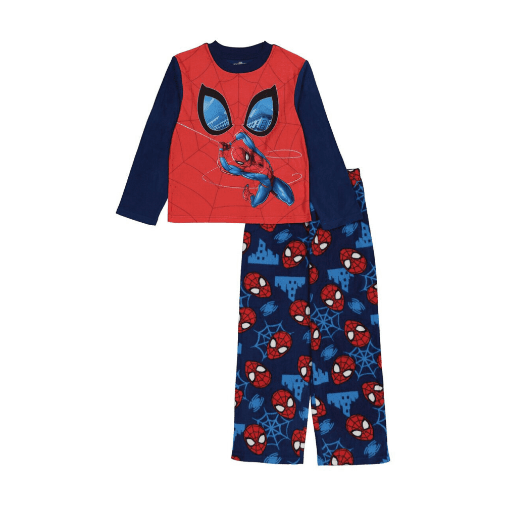 Marvel Spider-Man Swing Spidey 2-Piece Boys Pajama Set,Red/Blue, Size 6 ...