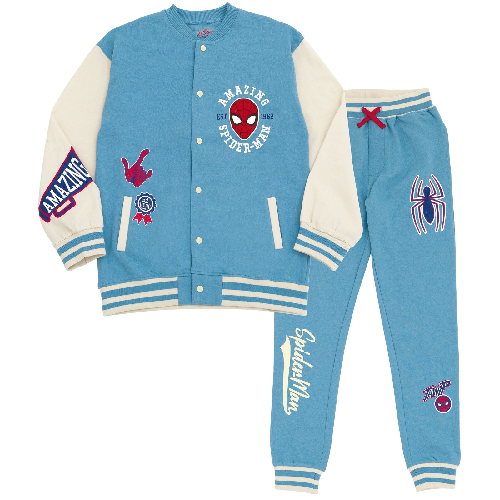 Marvel Spider-Man Kids Outfit: Boys 5T Fleece Bomber Jacket & Jogger ...