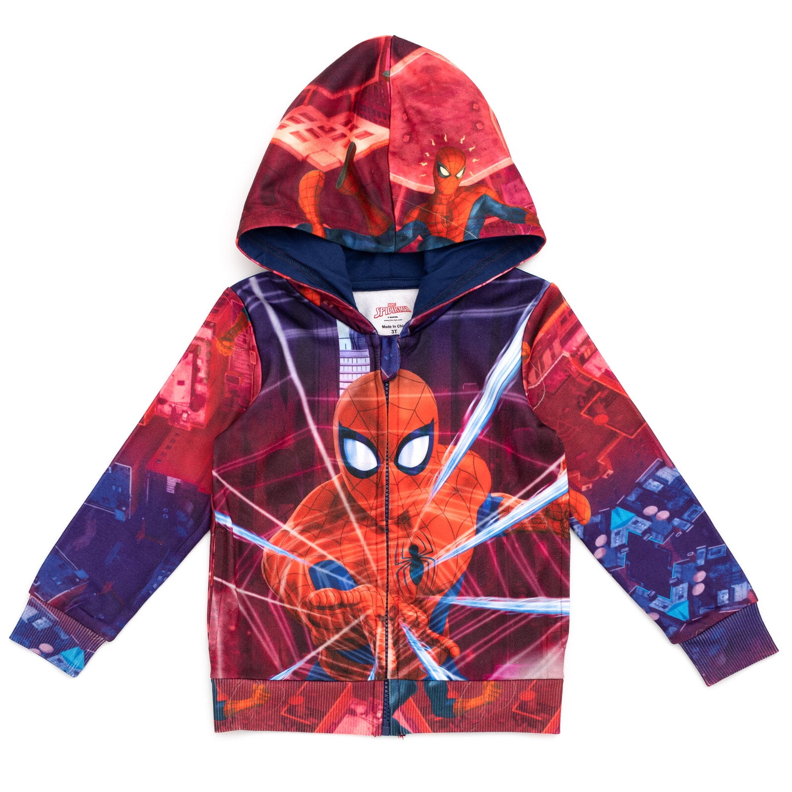 Marvel Spider-Man Toddler Boys Fleece Zip Up Cosplay Hoodie Toddler to ...