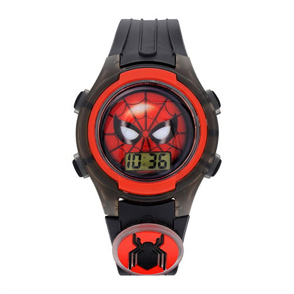 Marvel Spider-Man Unisex Child LCD Watch with 3D Light-up Icon with Silicone Strap - SMH4037WM ...