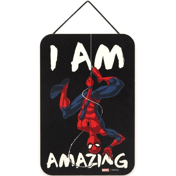 Marvel Spider-Man Upside Down Hanging Wood Wall Decor - I Am Amazing ...
