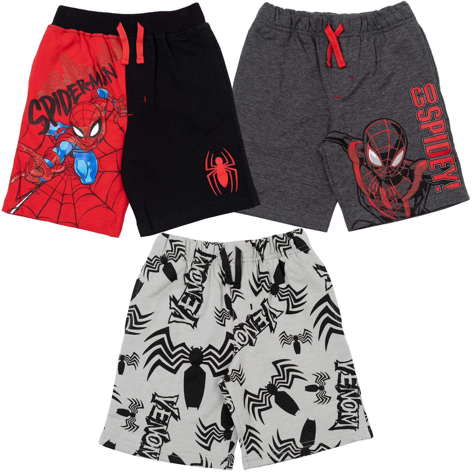 Marvel Avengers Spider-Man Summer Shorts 3 Pack for Big Boys & Toddlers ...