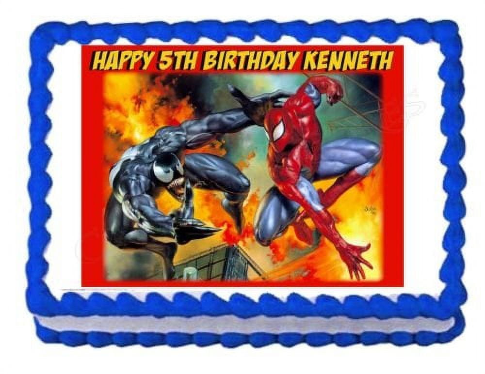 Marvel Spider-Man Venom Fire Edible Cake Topper Image ABPID01690 ...