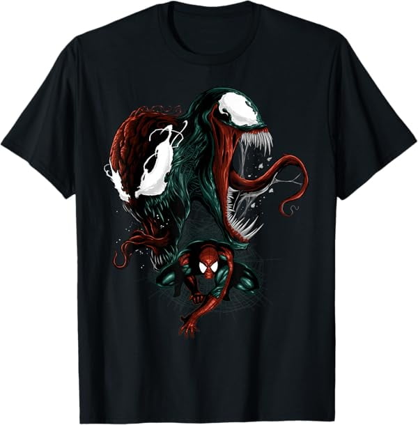 Marvel Spider-Man Venom and Carnage Split Portrait T-Shirt - Walmart.com
