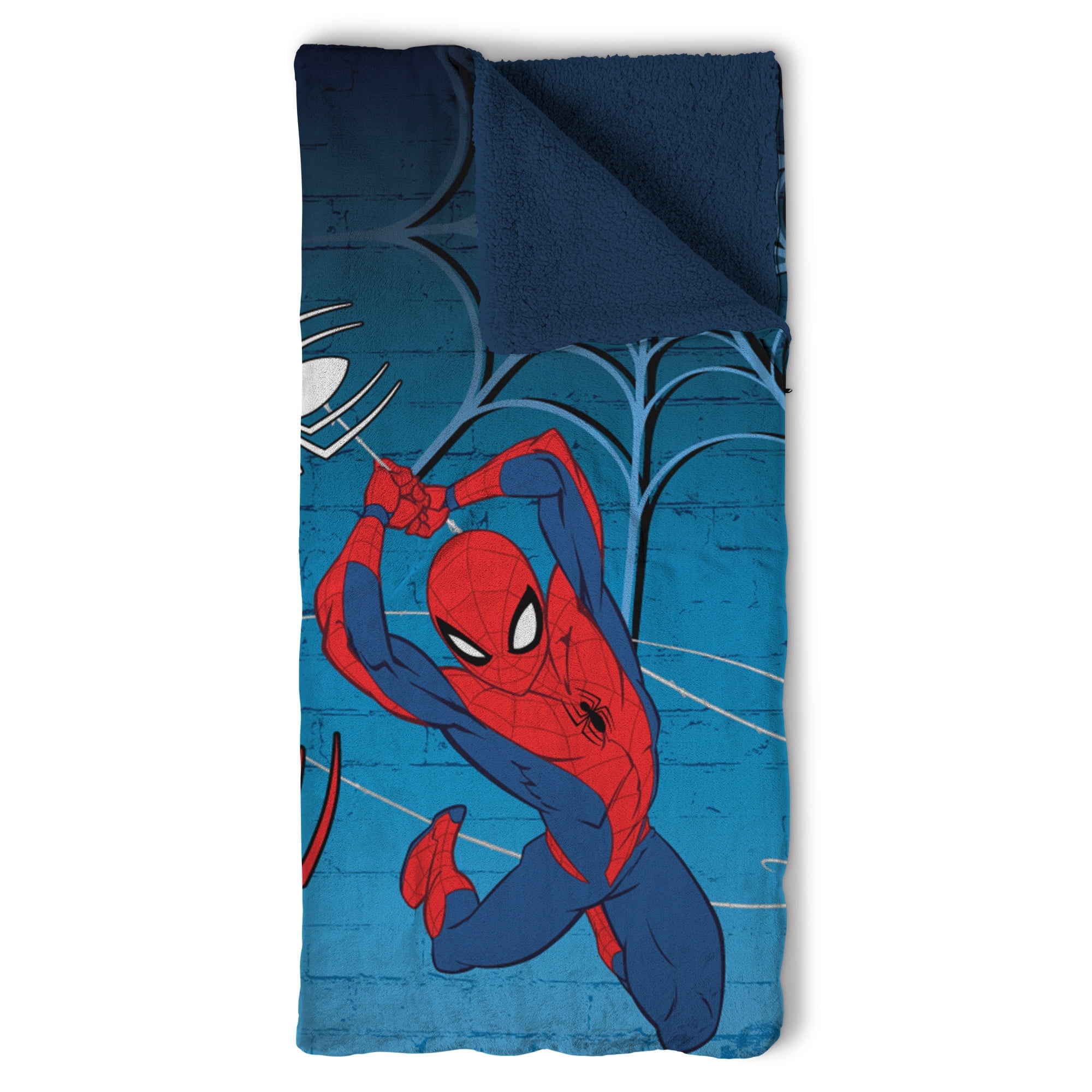 Marvel Spider-Man Web Chill Silk Touch Sherpa Sleeping Bag - Walmart.com