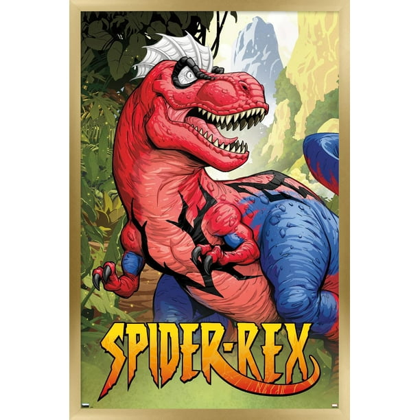 Marvel Spider-Rex - Portrait Wall Poster, 14.725" x 22.375" Framed ...