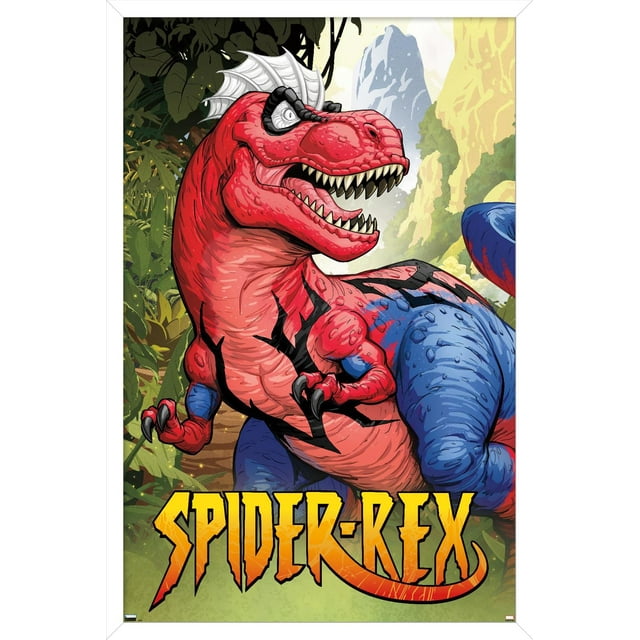 Marvel Spider-Rex - Portrait Wall Poster, 14.725" x 22.375" Framed ...