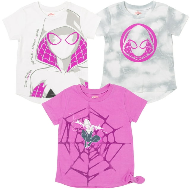 Marvel Spider-Verse Spider-Gwen Ghost Spider Big Girls T-Shirts 3 Pack ...