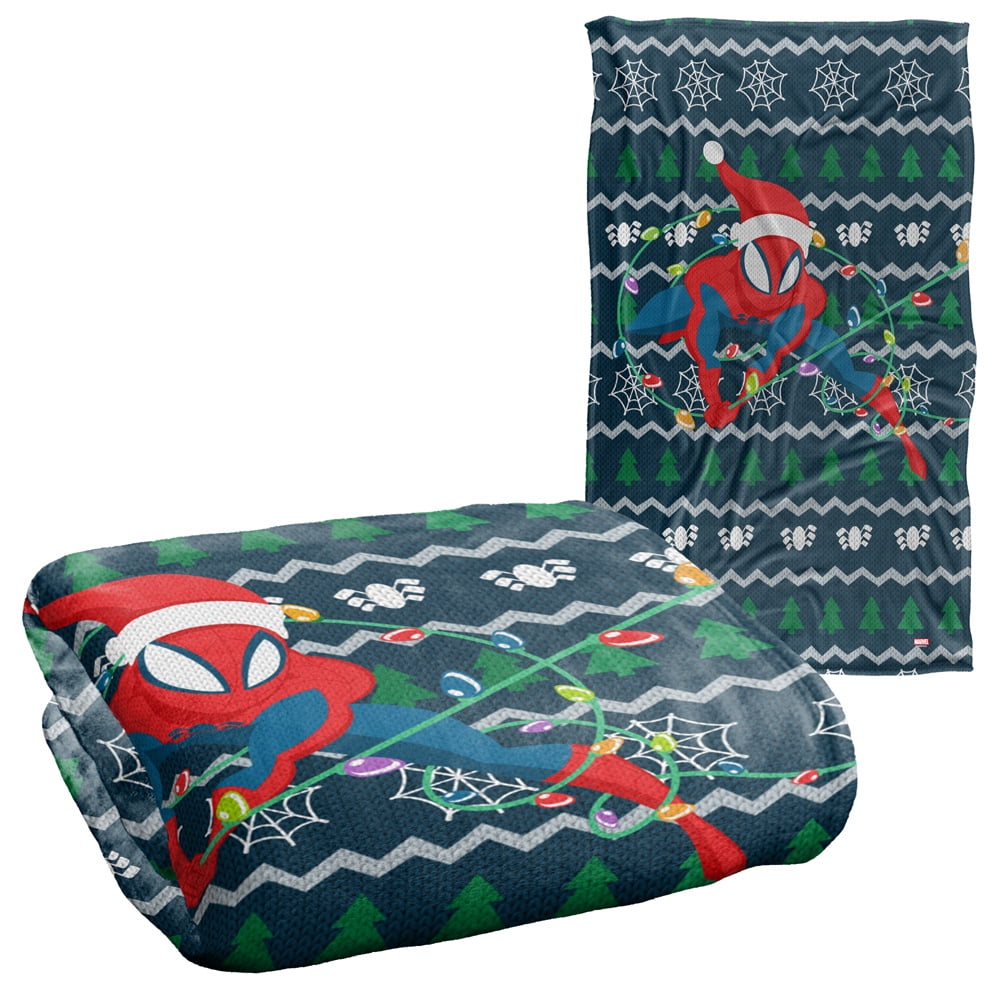 Marvel SpiderMan Blanket, 36"x58", Spider Holiday, Silky Touch Super ...