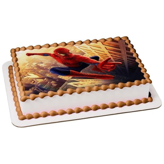 Marvel Spiderman 3 Flying Edible Cake Topper Image ABPID06765 1/4 sheet ...