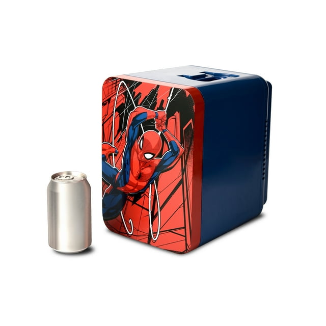 Marvel Spiderman Blue Red 6 Can Mini Fridge Thermoelectric Cooler 4 ...