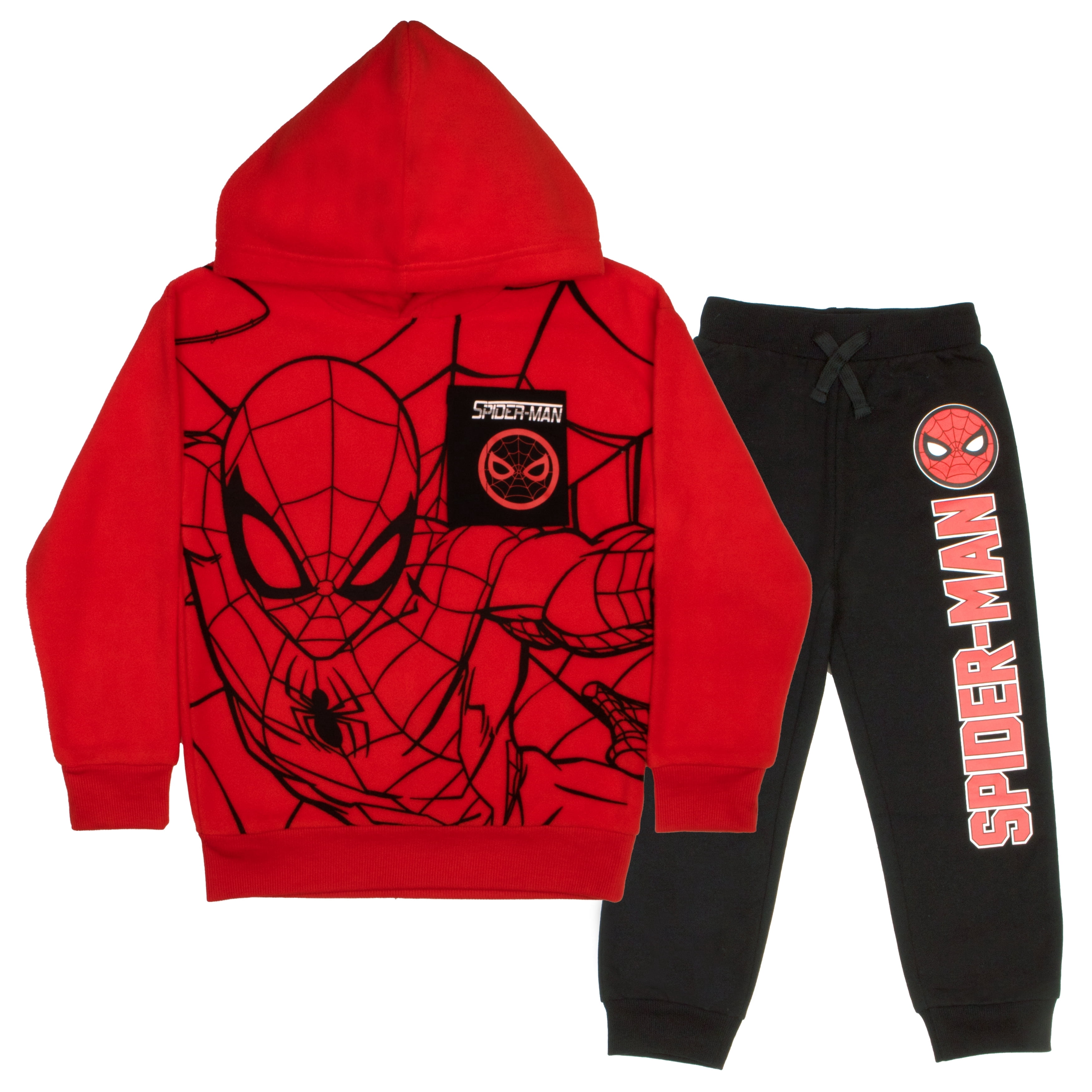 Marvel Spiderman Boys Hoodie Sweatpants Outfit 2-Piece Set, Kids and ...