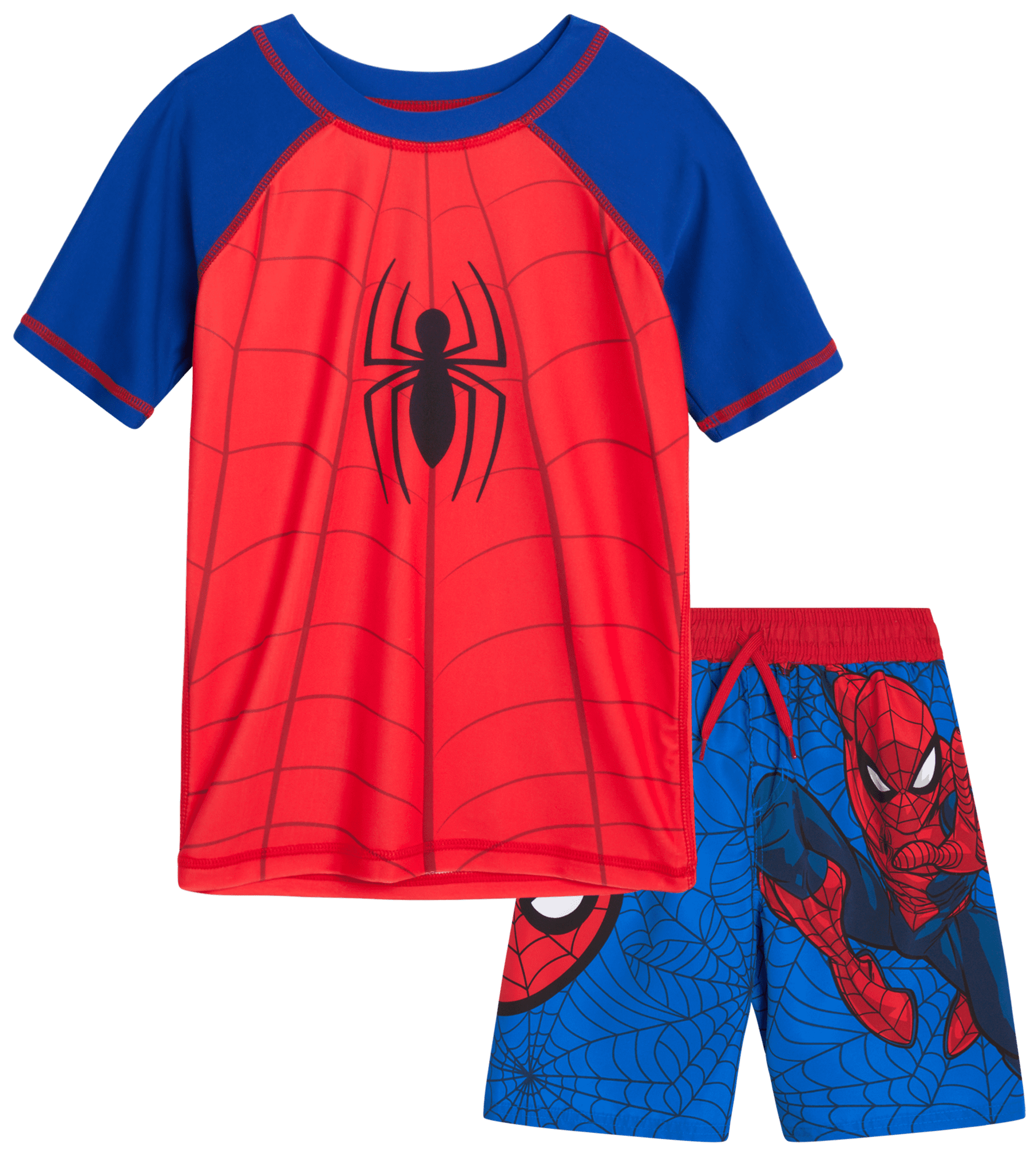 Marvel Spiderman Boys’ Rash Guard Set – Spider-Man Kids’ UPF 50+ Swim ...