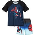 Marvel Spiderman Toddler Boys' Rash Guard Swim Suit Set – UPF 50 ...