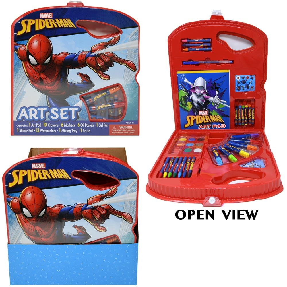 Marvel Spiderman Art Set, Crayons, Markers, Gel Pens, Watercolors ...