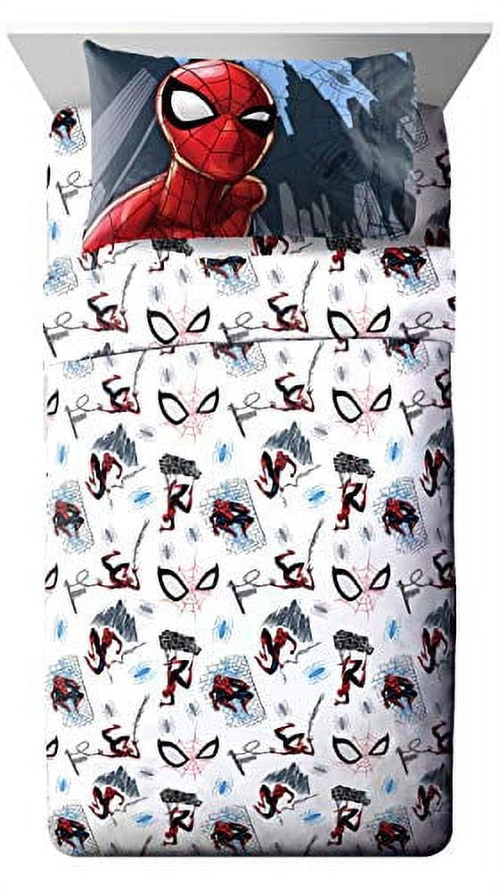 Marvel Spiderman Superhero Kids Bedding - 4 Piece Full Sheet Set, 100% ...
