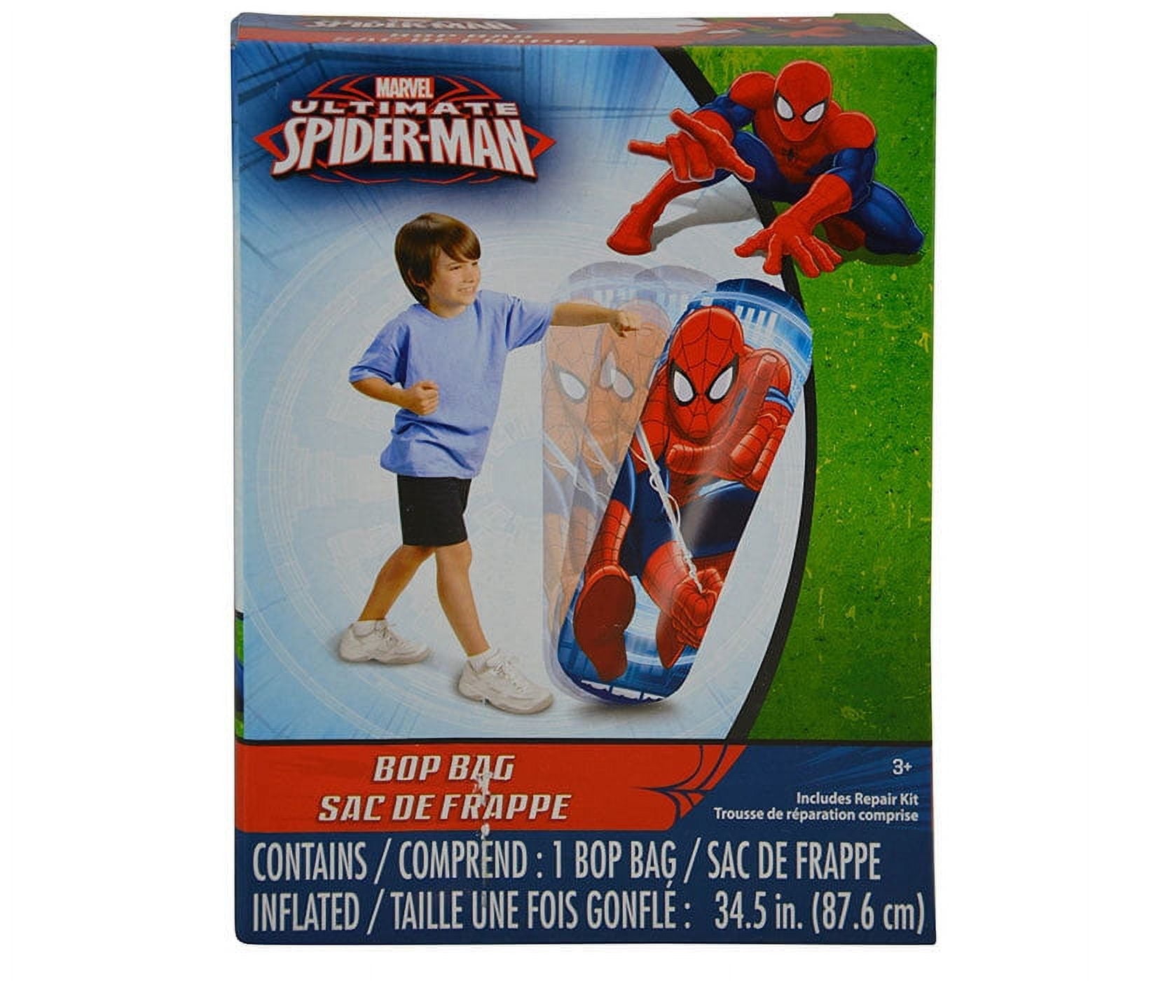 Spiderman Set: Kids 35.5 inch Tall Bop Bag & Gloves, Freestanding ...