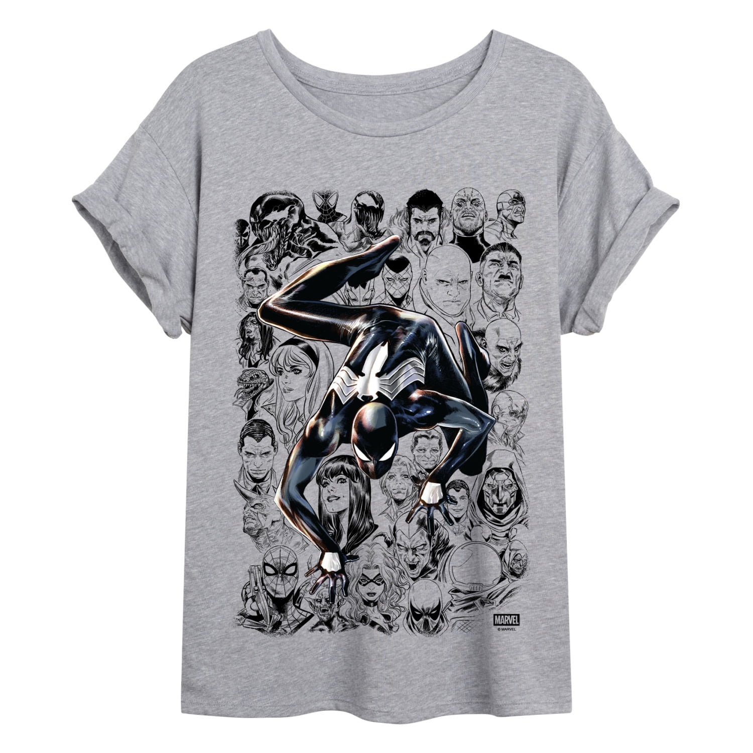 Marvel - Spiderman Outline - Women's Oversized Graphic T-Shirt ...