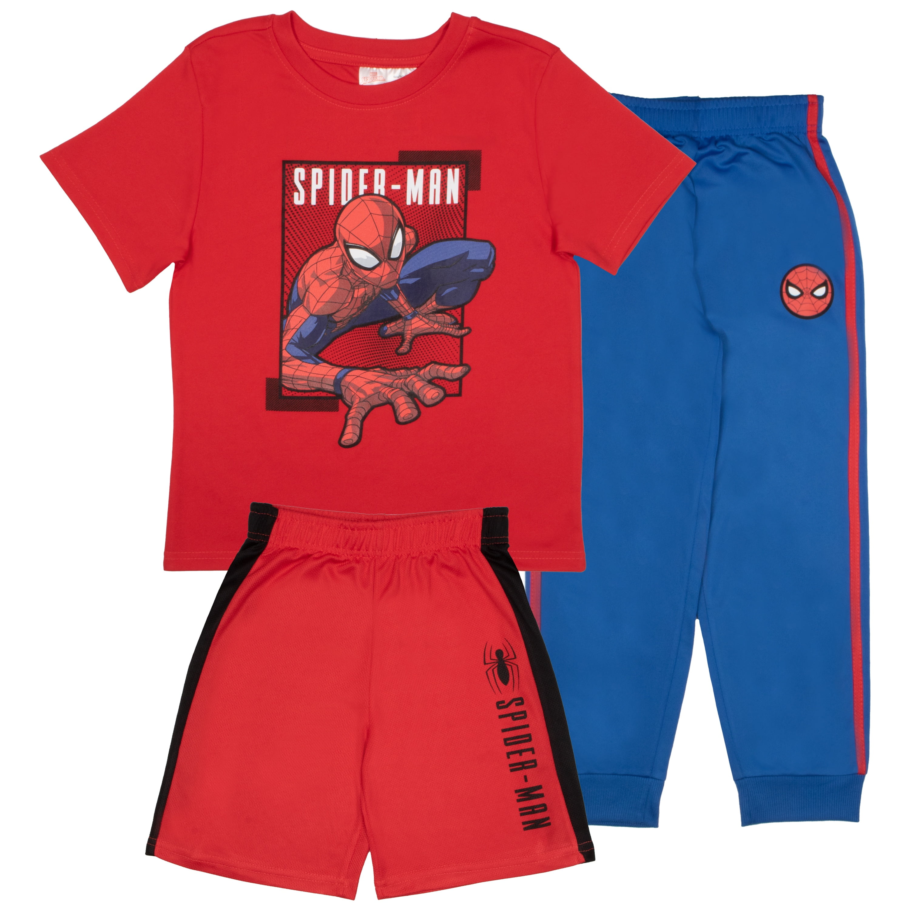 Marvel Spiderman Peter Parker Boys Athletic T-Shirt, Sweatpants, Shorts ...