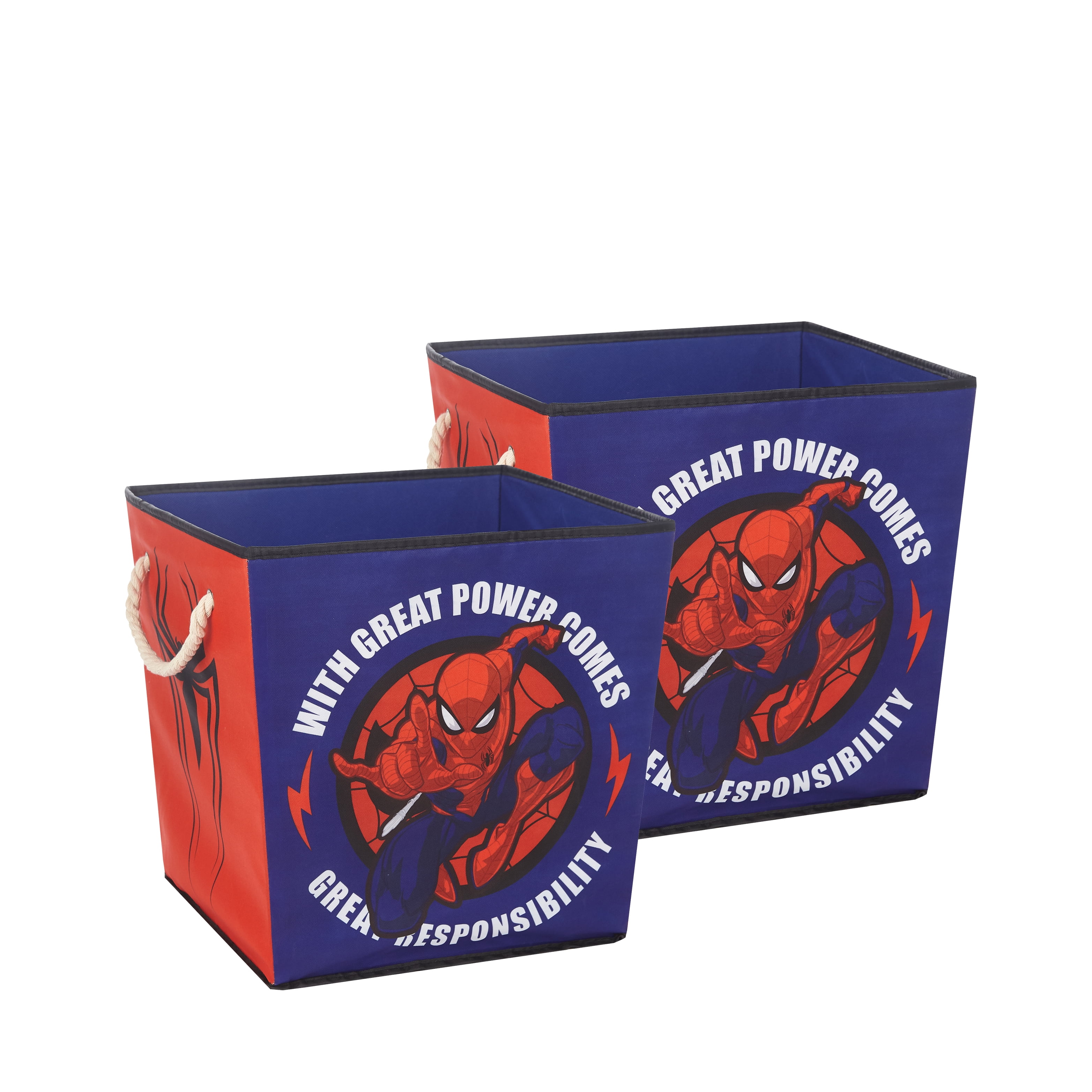 Marvel Spiderman Rope Handle Storage Cubes 2 Pack - Collapsible Toy ...