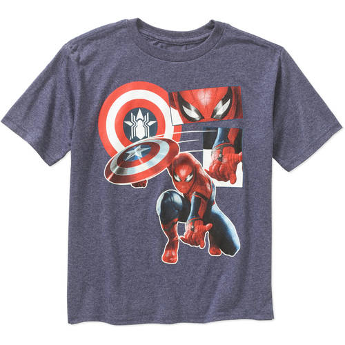 Marvel Spiderman Shield Boys Graphic Tee - Walmart.com