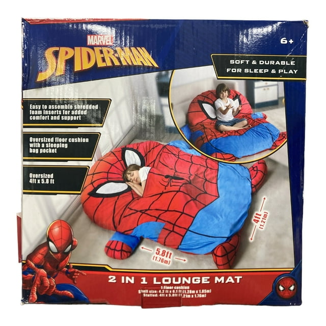 Marvel Spiderman Kids Lounger Mat, Shredded Foam Filled, Oversized ...