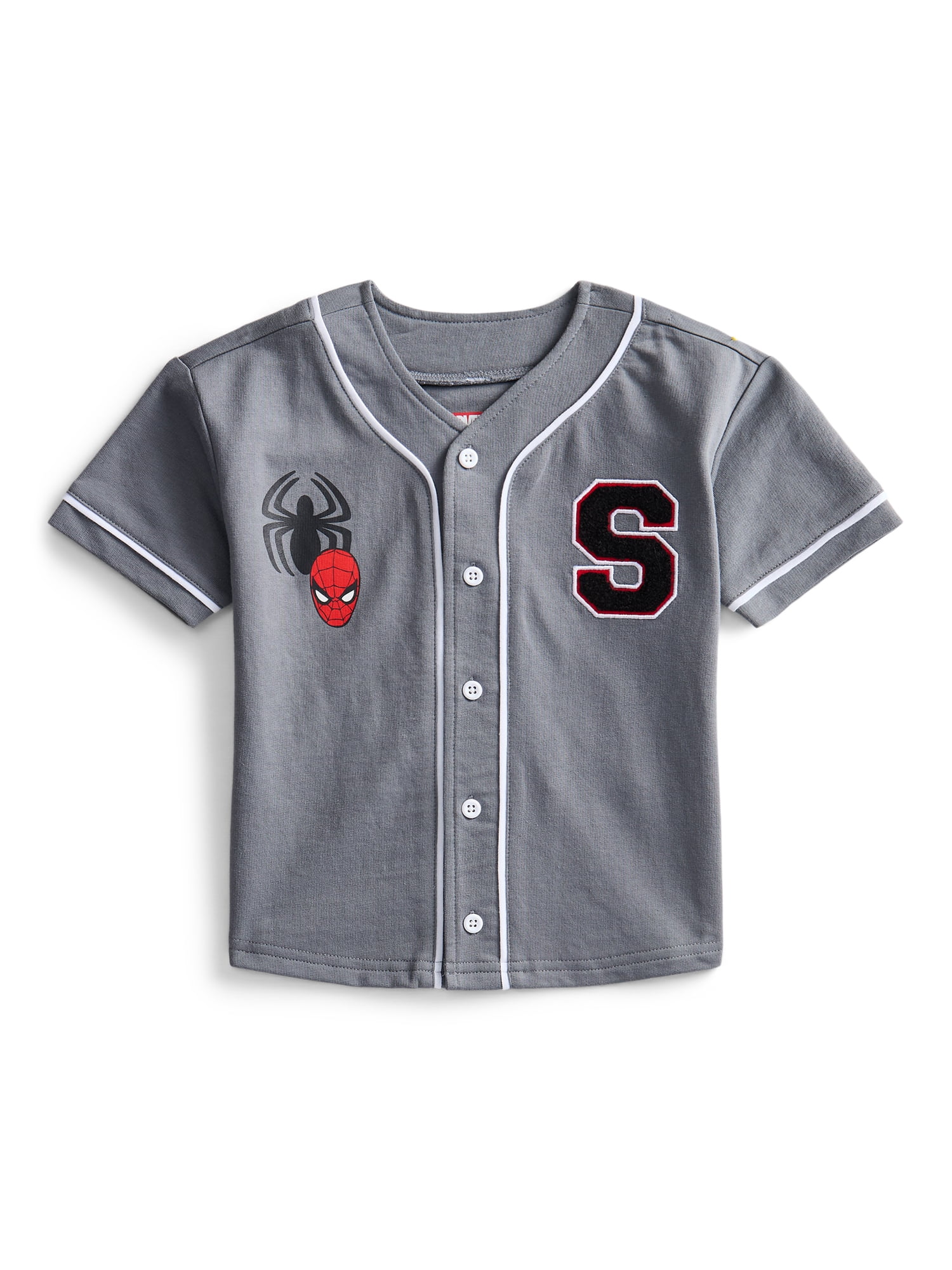 Marvel Spider-Man Toddler Button Down Baseball Jersey with Short ...