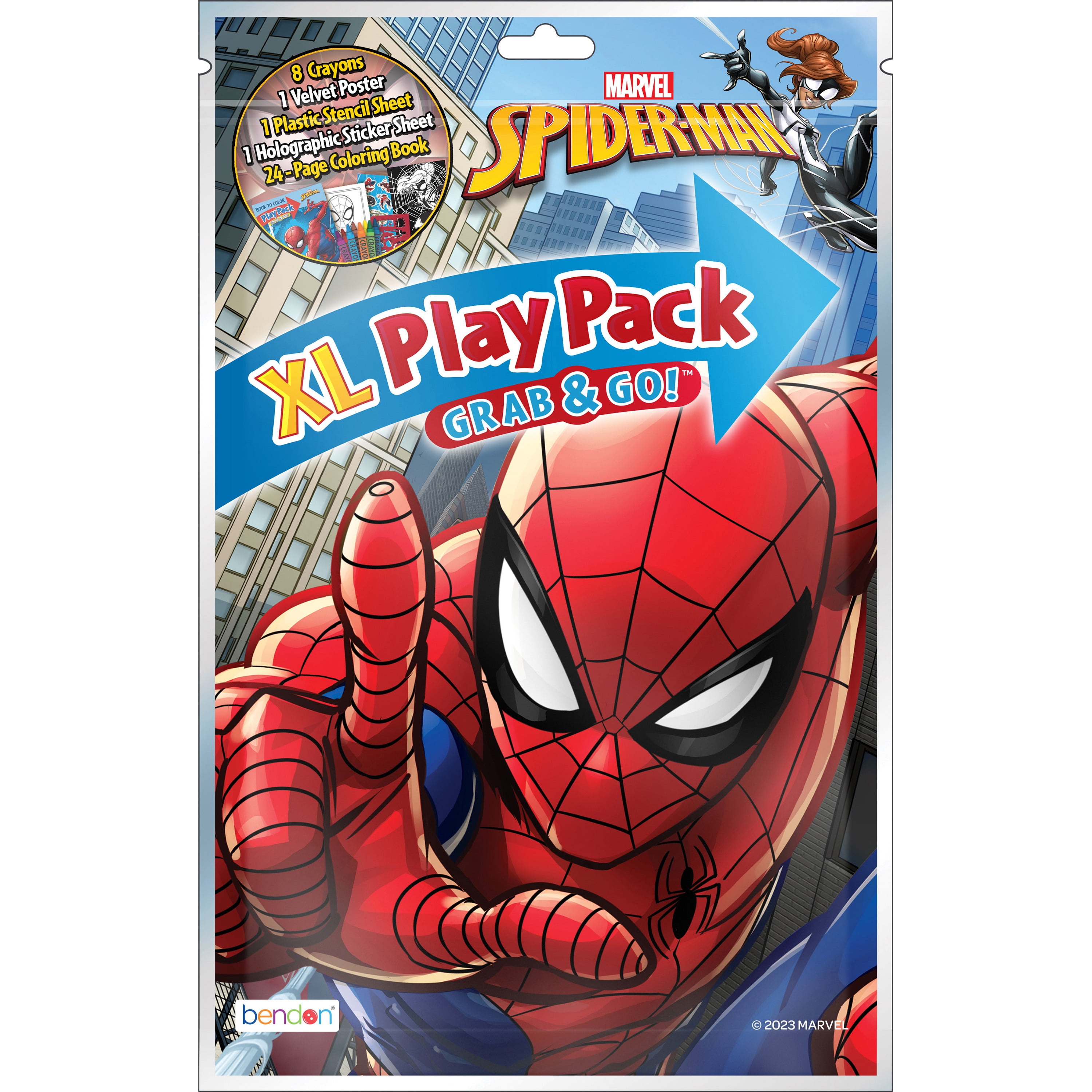 Marvel Spiderman XL Play Pack with 24-Page Mini Coloring Book; Includes ...