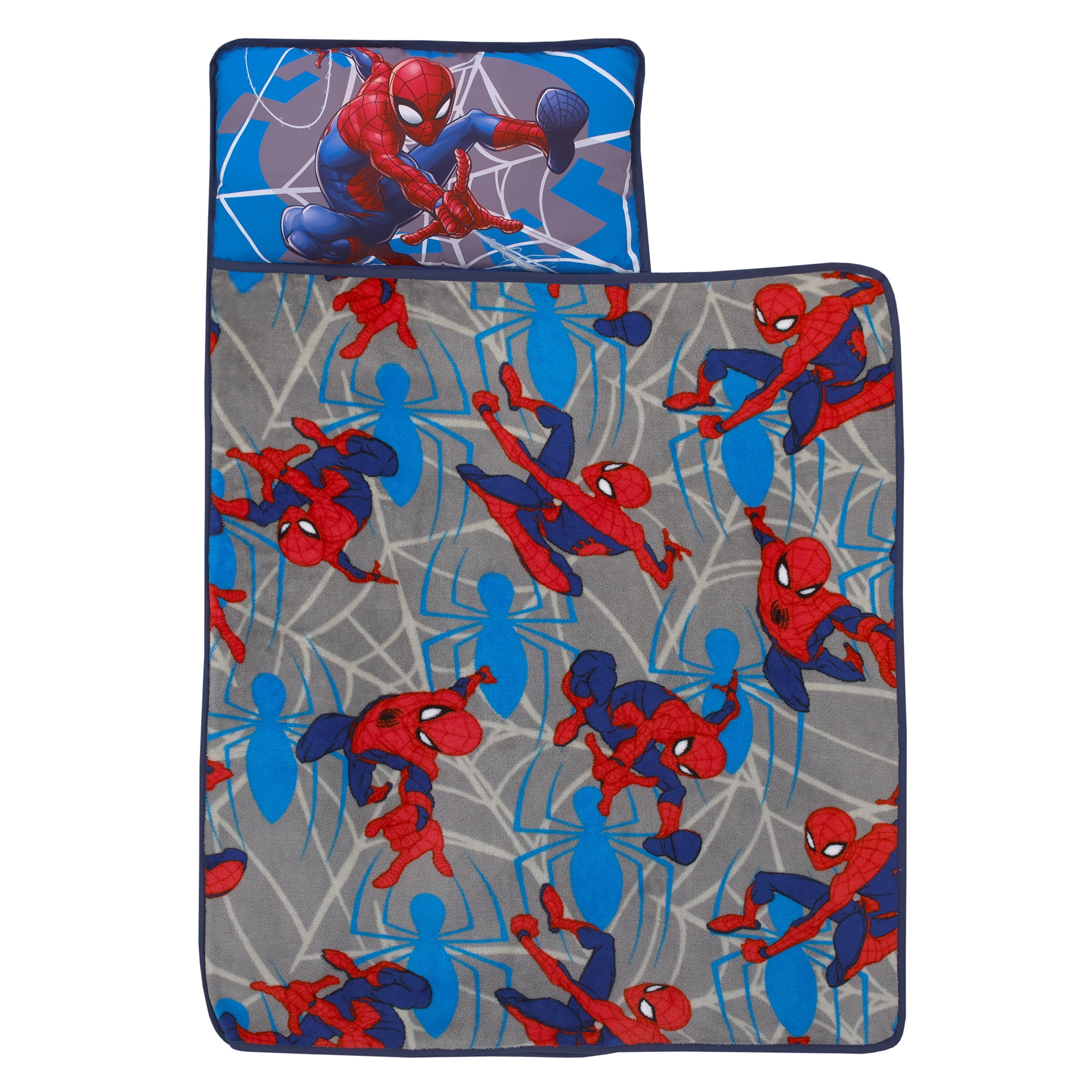 Marvel Spiderman Preschoolers Nap Mat with Pillow, Superhero Sleeping ...