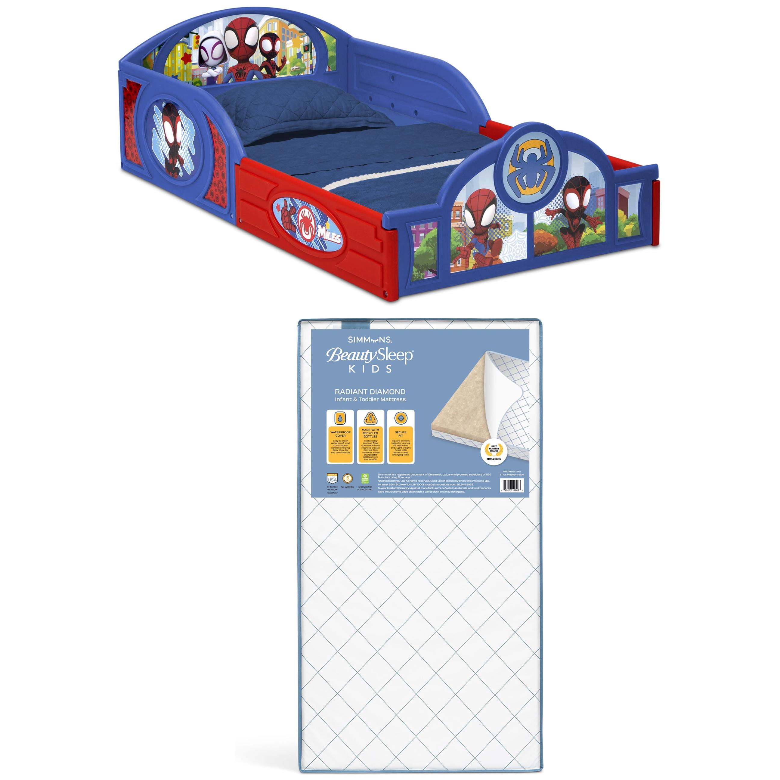Marvel Spidey and His Amazing Friends Sleep and Play Toddler Bed with ...
