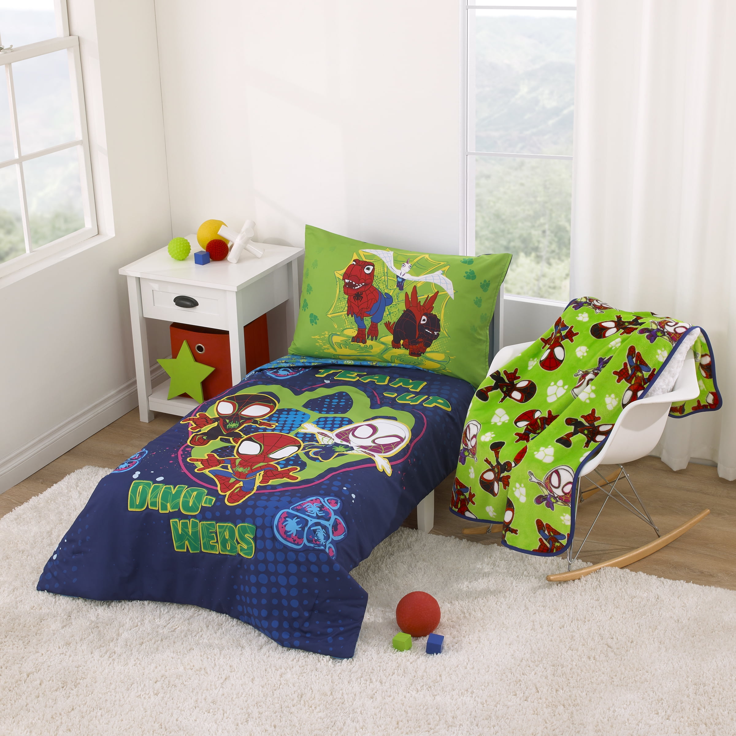 Brandclub - Marvel Spidey Dino Webs 5-Pc Toddler Bed Set - Comforter ...