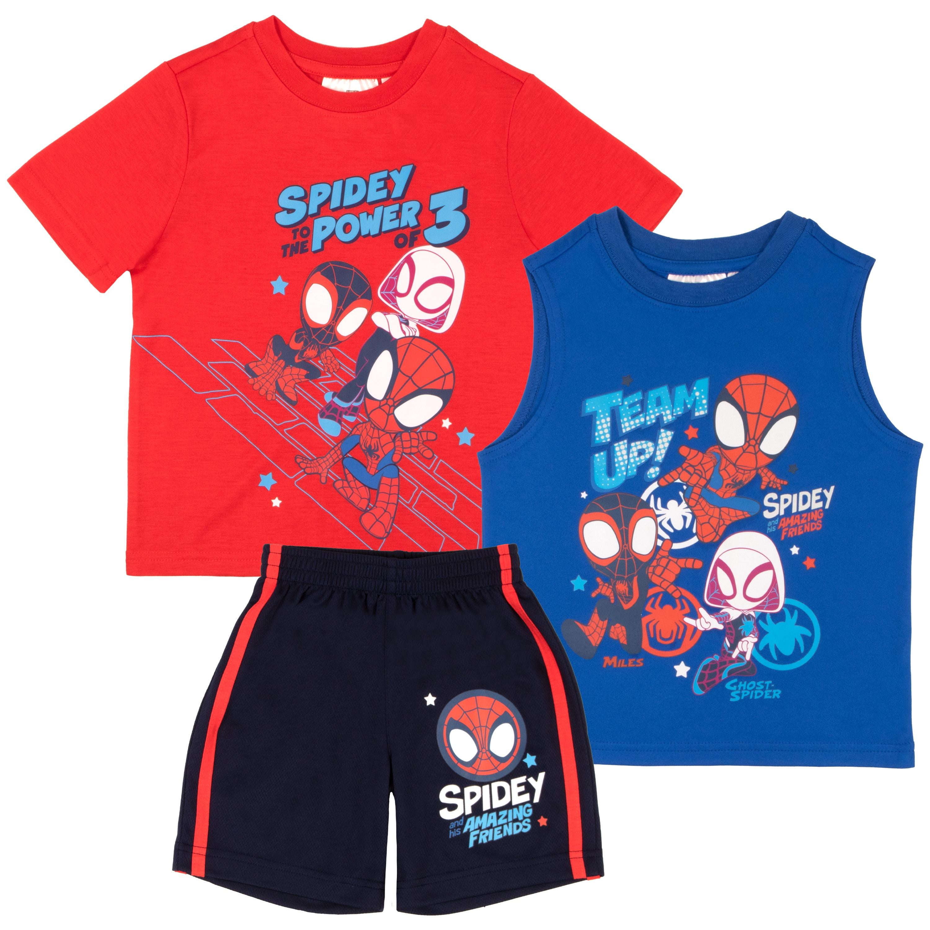 Marvel Spidey and His Amazing Friends 3 Piece Boys Short Set Spider-Man ...