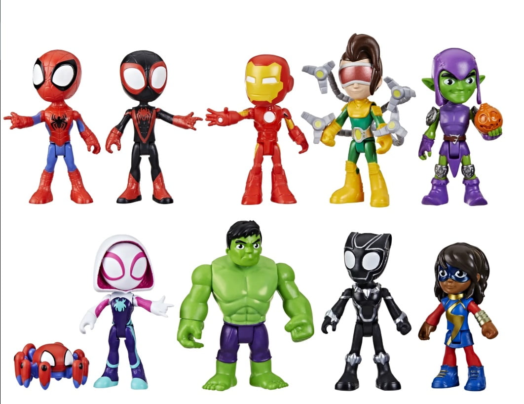 Marvel Spidey & His Amazing Friends Action Figures, Includes 10 Figures ...