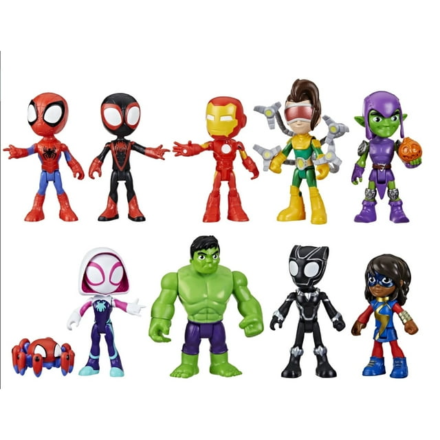 Marvel Spidey & His Amazing Friends Action Figures, Includes 10 Figures ...