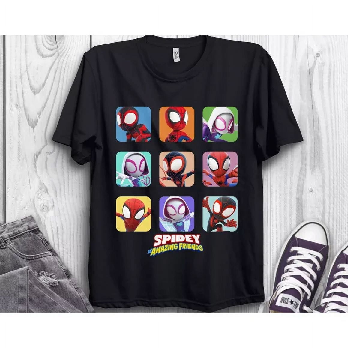 Marvel Spidey & His Amazing Friends Characters Unisex Adult Shirt ...