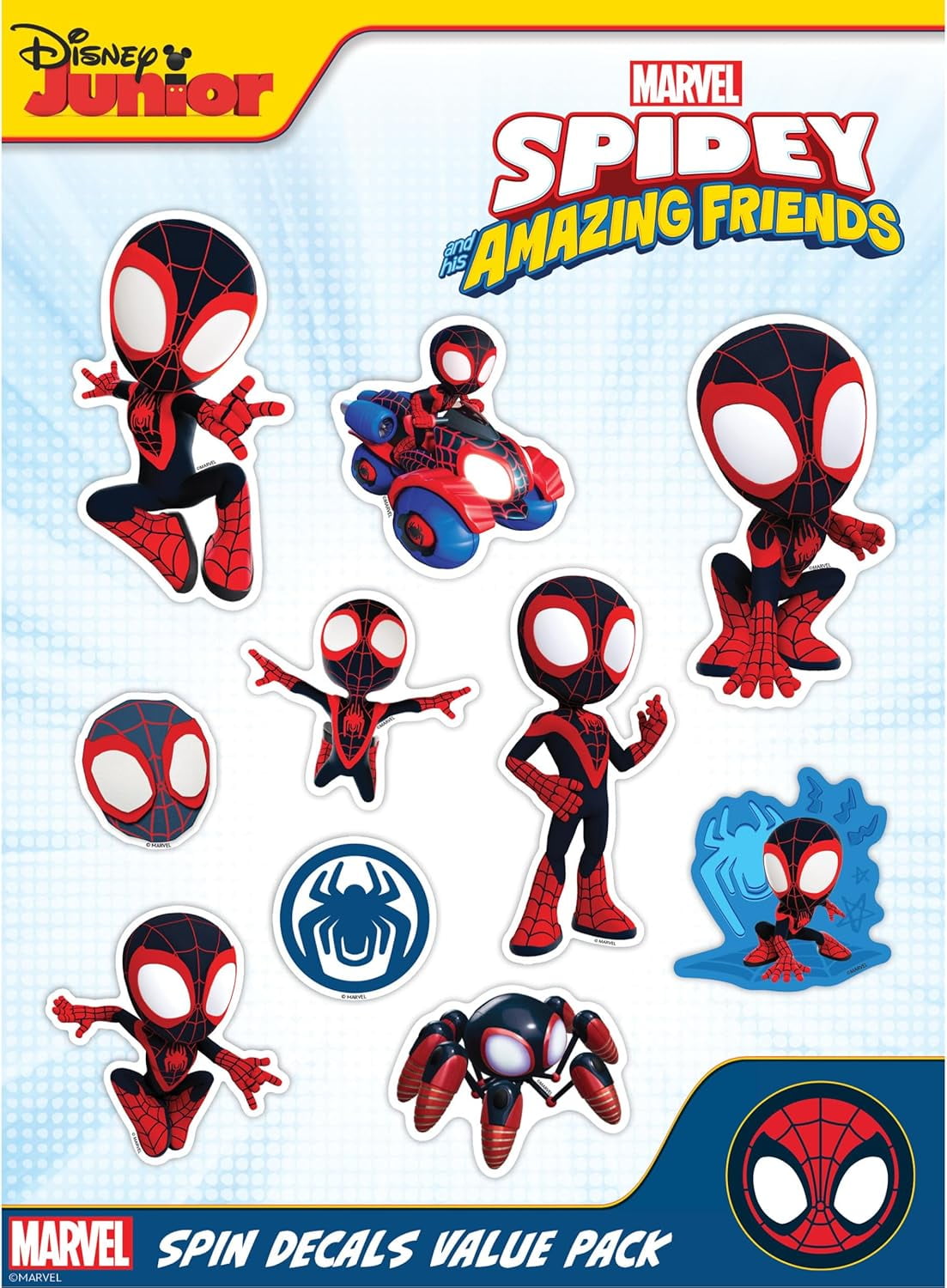 Marvel Spidey and His Amazing Friends Decals - Set of 10 Miles Morales ...