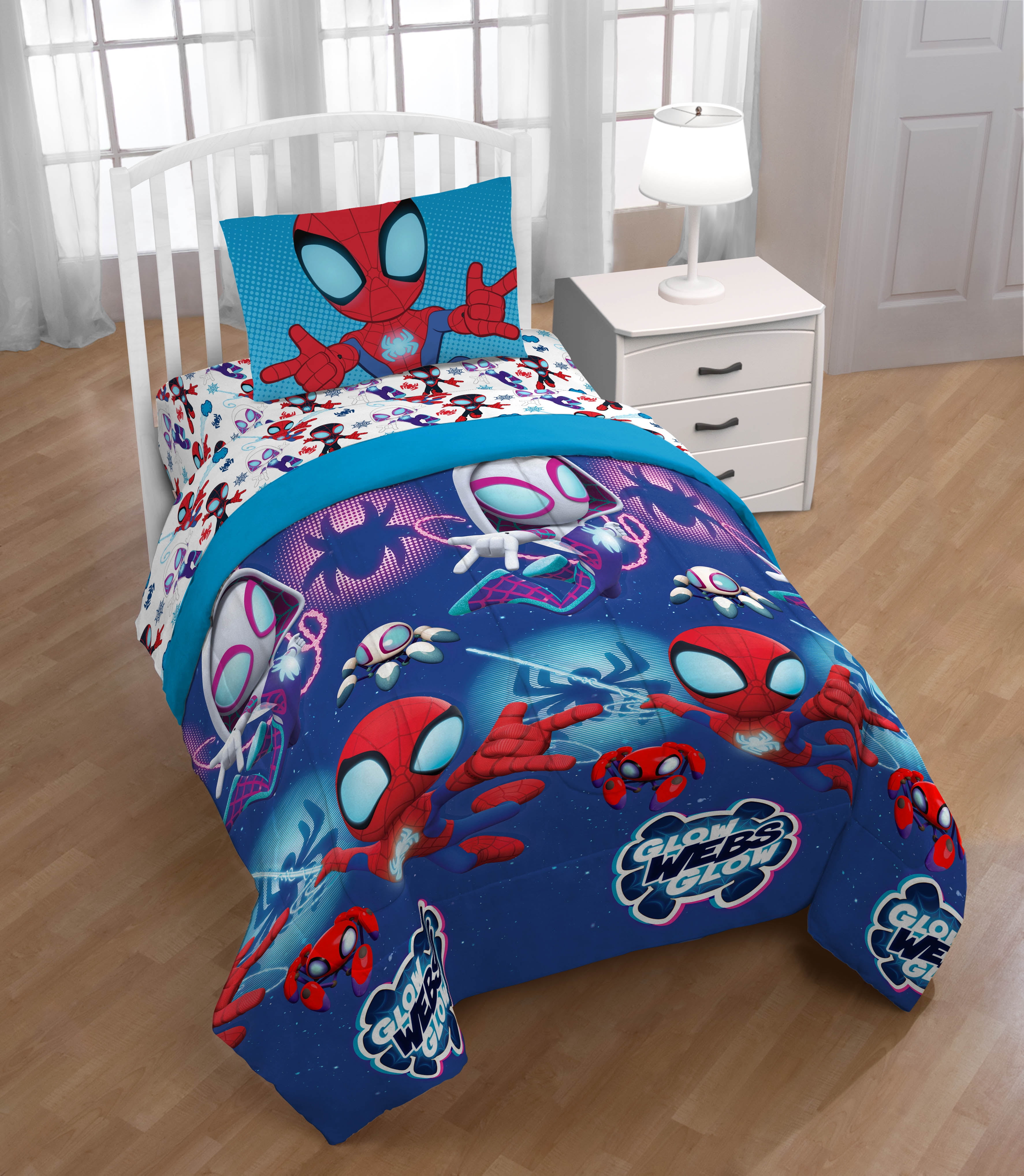 Marvel Spidey & His Amazing Friends Light Up The Night 4 Piece Twin ...