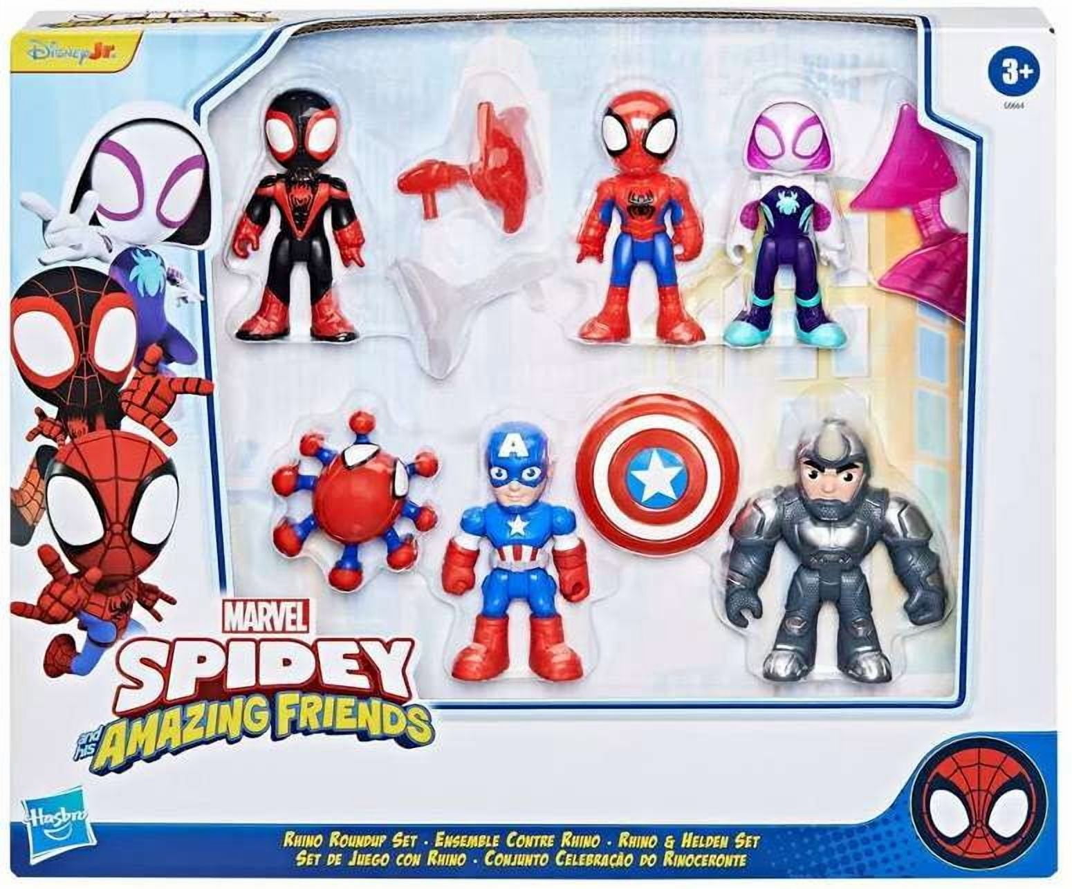 Marvel Spidey & His Amazing Friends Rhino Roundup Set Action Figure 6 ...