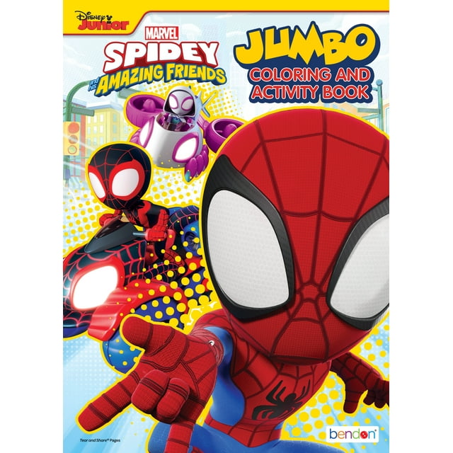 Bendon Marvel Spiderman Jumbo Activity Coloring Book for Kids, 64 Pages ...