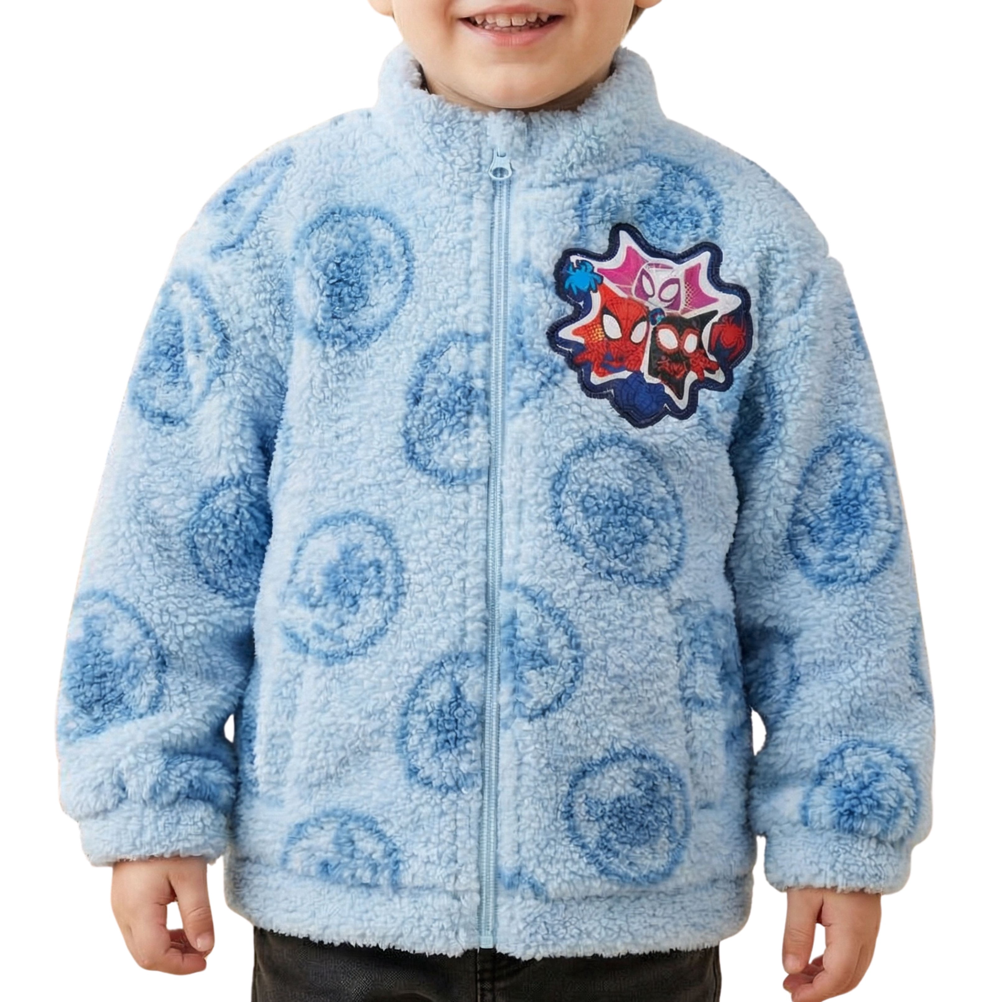 Marvel Spidey and His Amazing Friends Boys Sherpa Zip Up Jacket Fleece ...