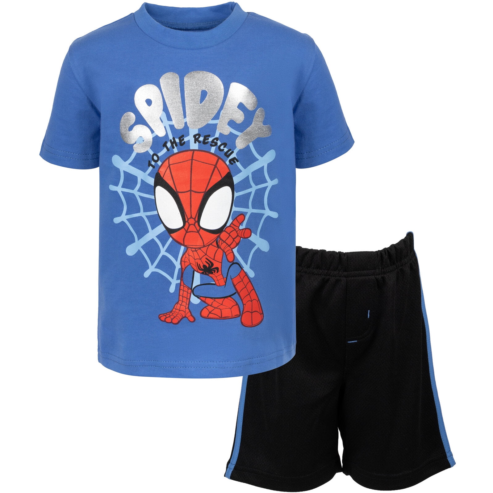 Marvel Spider-Man Boys T-Shirt and Mesh Shorts Outfit Set, Toddler to ...
