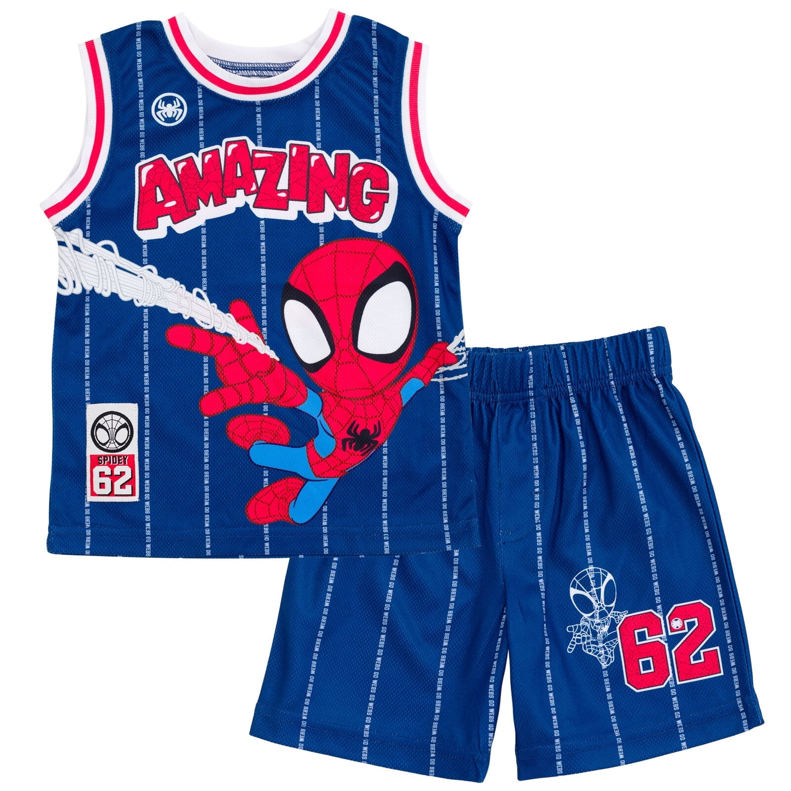 Marvel Spidey and His Amazing Friends Toddler Mesh Jersey and ...
