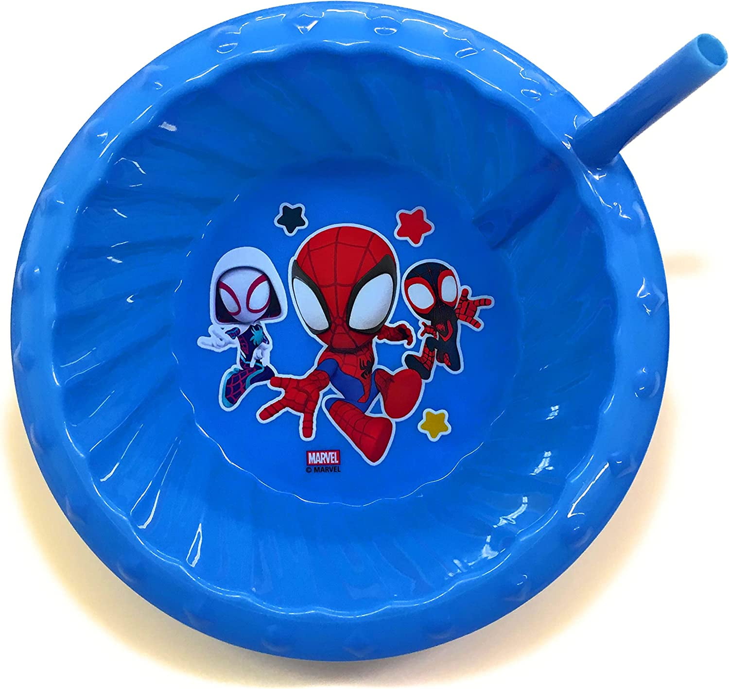 Marvel Spidey and His Friends Plastic Sipper Cereal Bowl with Straw, 14 ...