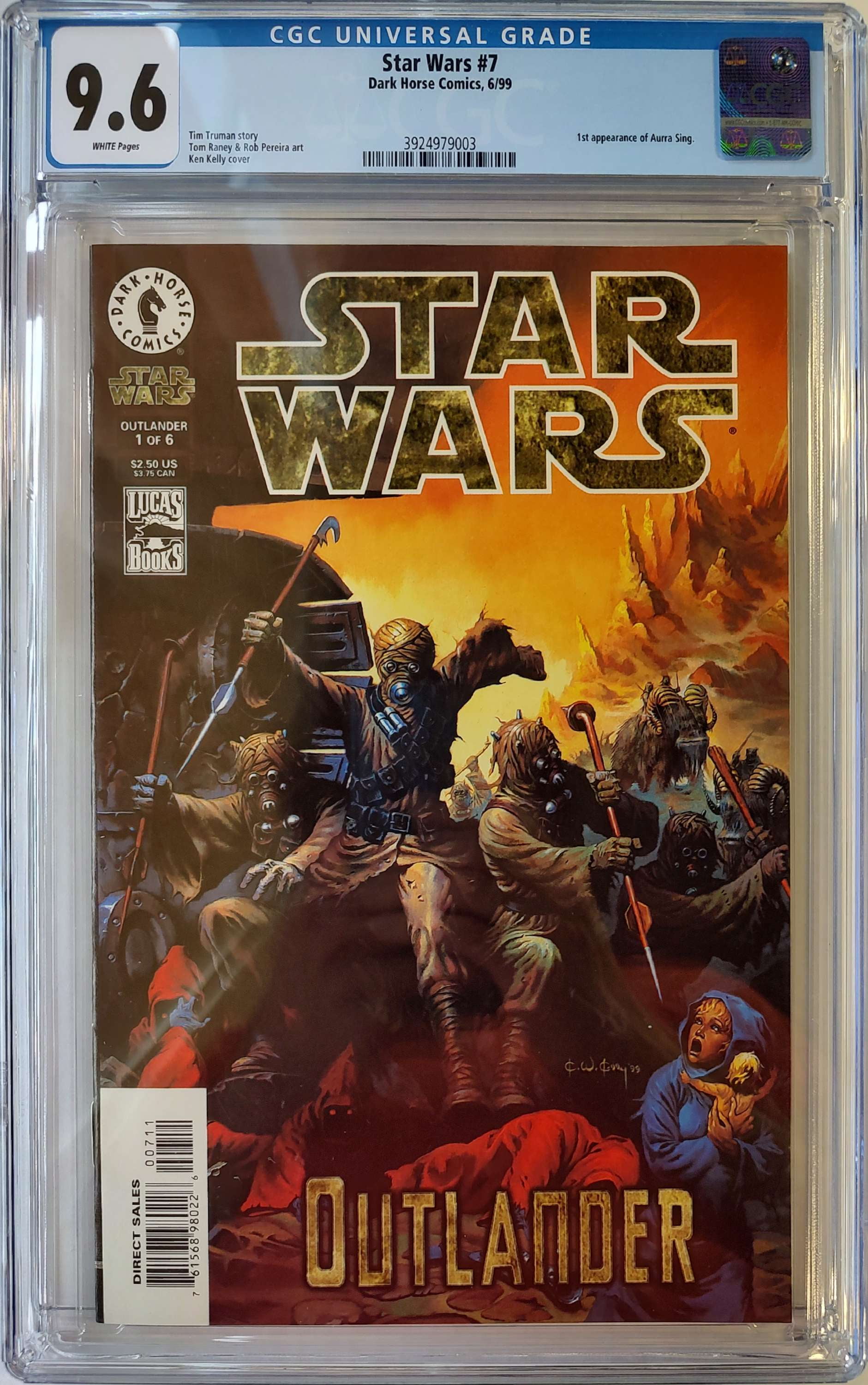Marvel Star Wars CGC 9.6 Graded Comic Book #7 (Ken Kelly Cover, 1st ...